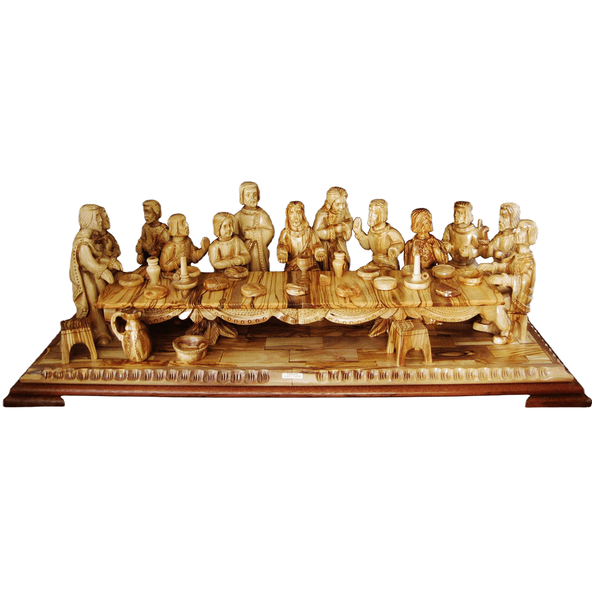 Olive wood The Last Supper figure 55*24*18 – Jerusalem Art Museum